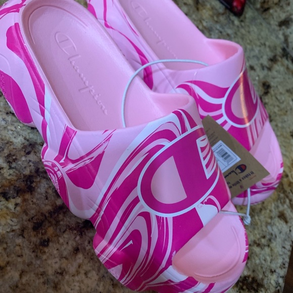 Champion | Shoes | Nwt Pretty Pink Champion Bubbly Slides | Poshmark